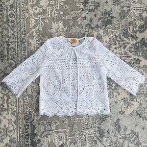 Ruby Rd. | Tops | Crochet Style Cardigan In White | Poshmark